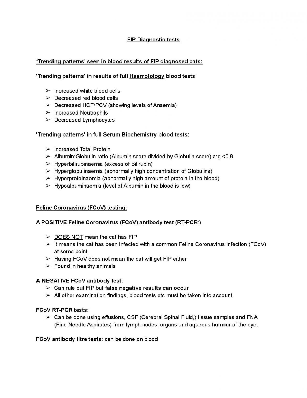 Diagnosing and Testing for FIP – FIP Cats UK